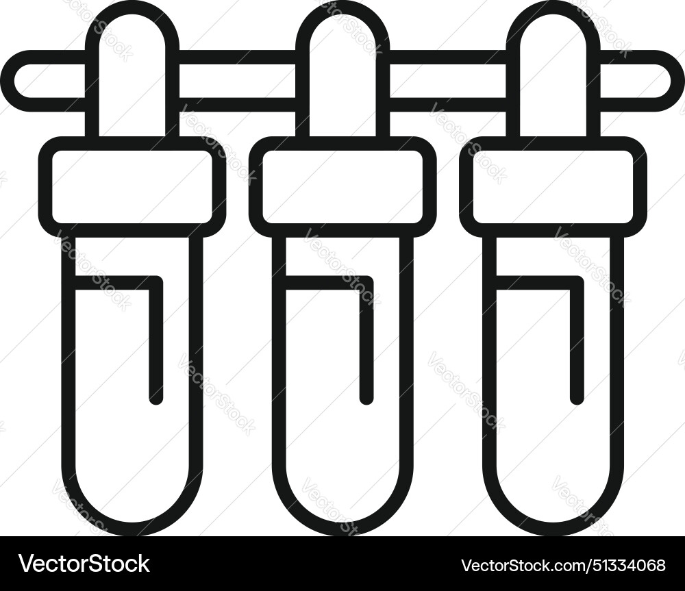 Simple line art of three test tubes Royalty Free Vector