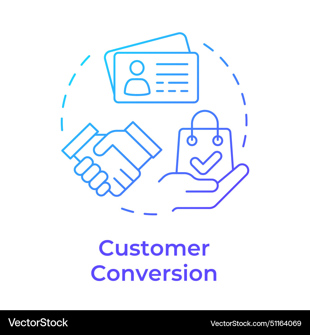 Customer conversion blue gradient concept icon Vector Image