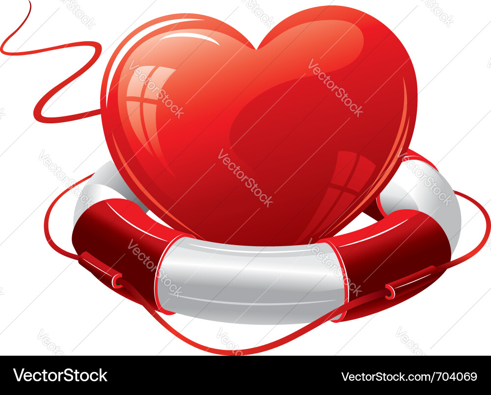 Heart Rescue Concept - Lifebuoy Royalty Free Vector Image