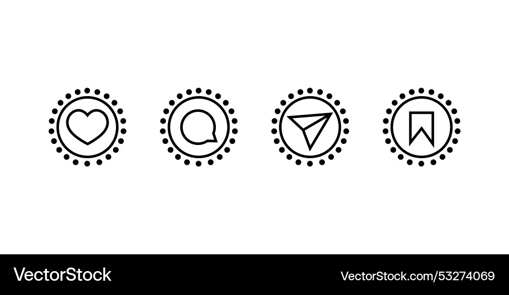 Instagram like comment share and save icons Vector Image