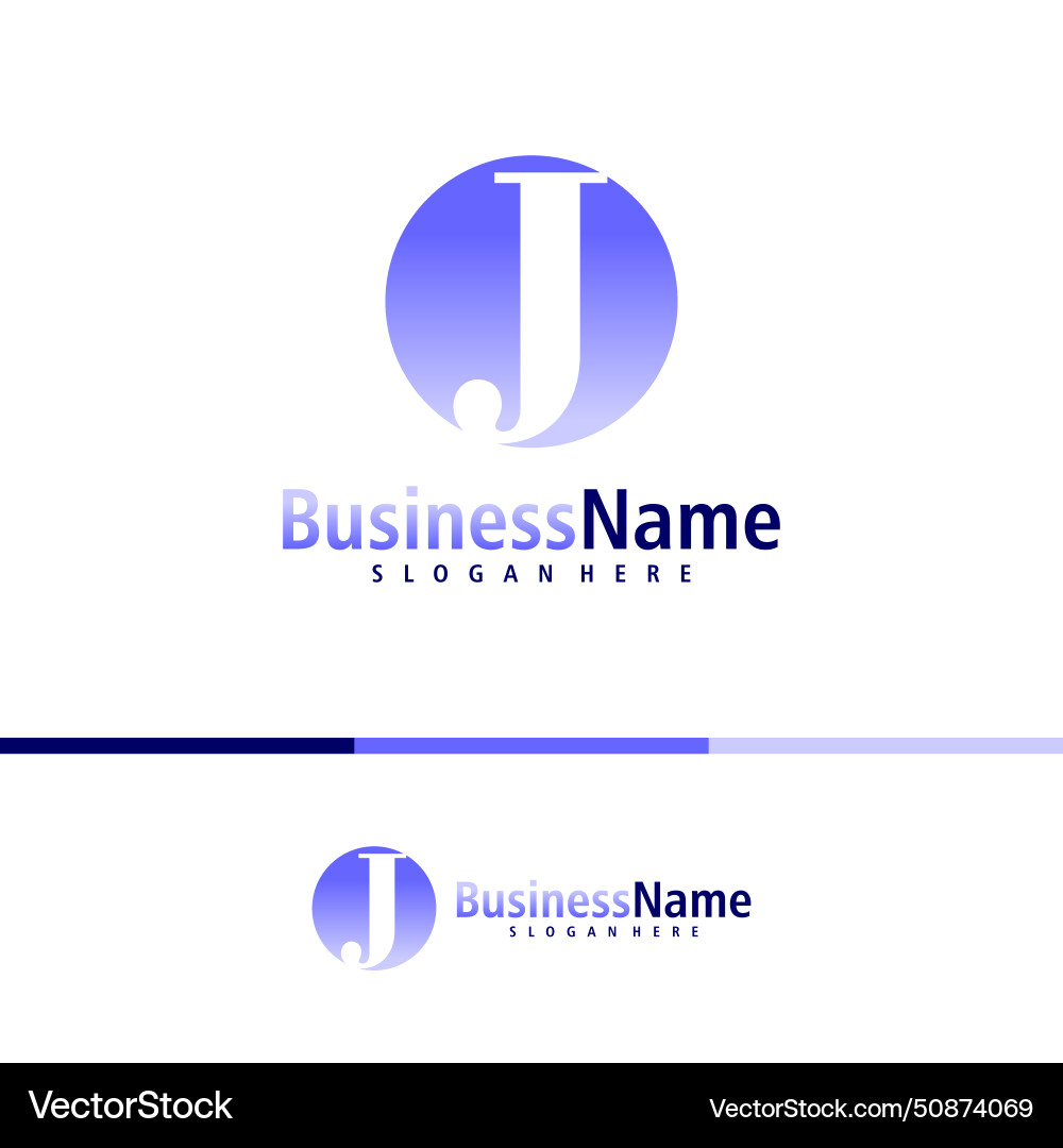 Letter j logo design creative initial Royalty Free Vector
