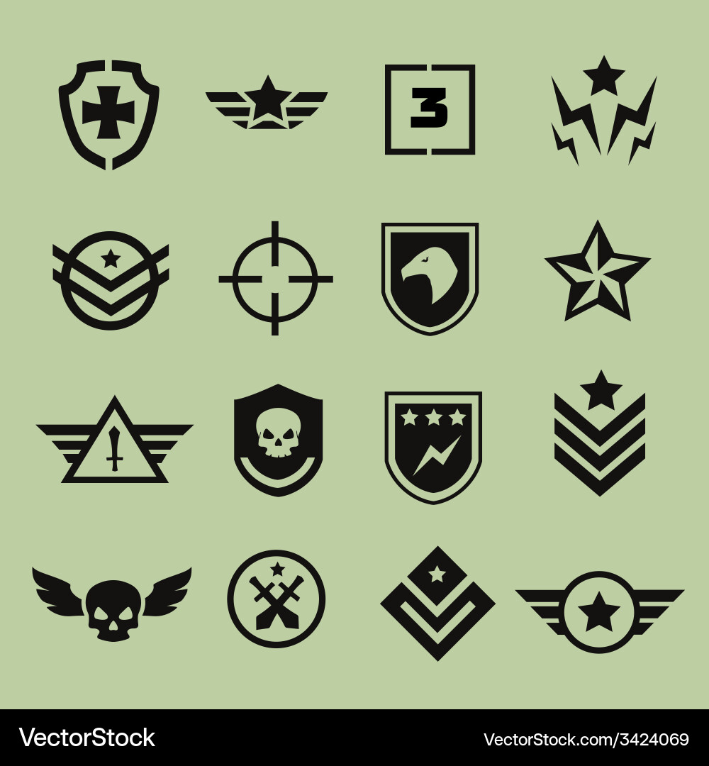 Military symbol icons Royalty Free Vector Image