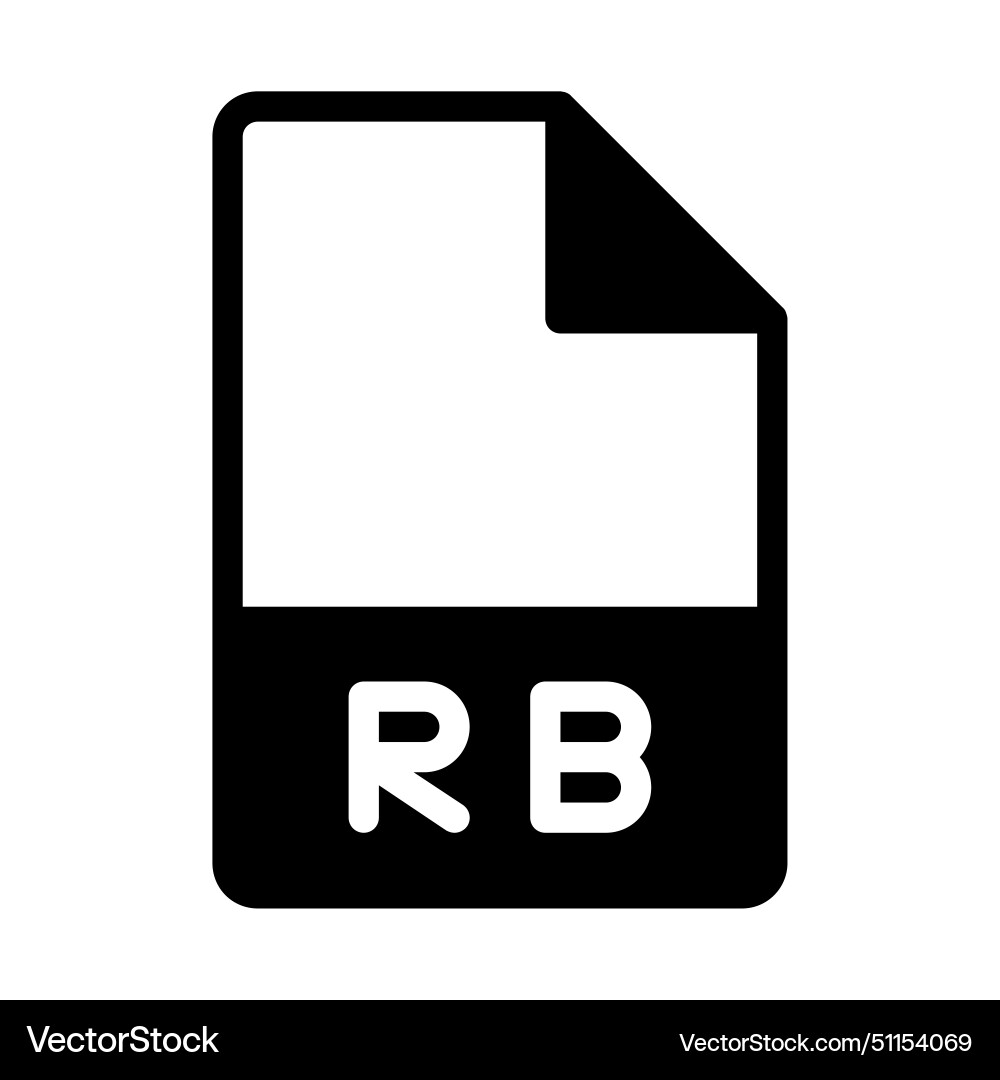 Rb file type icon document files and folder Vector Image