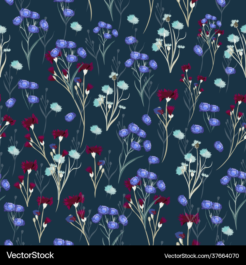 Cute rustic floral pattern seamless background Vector Image