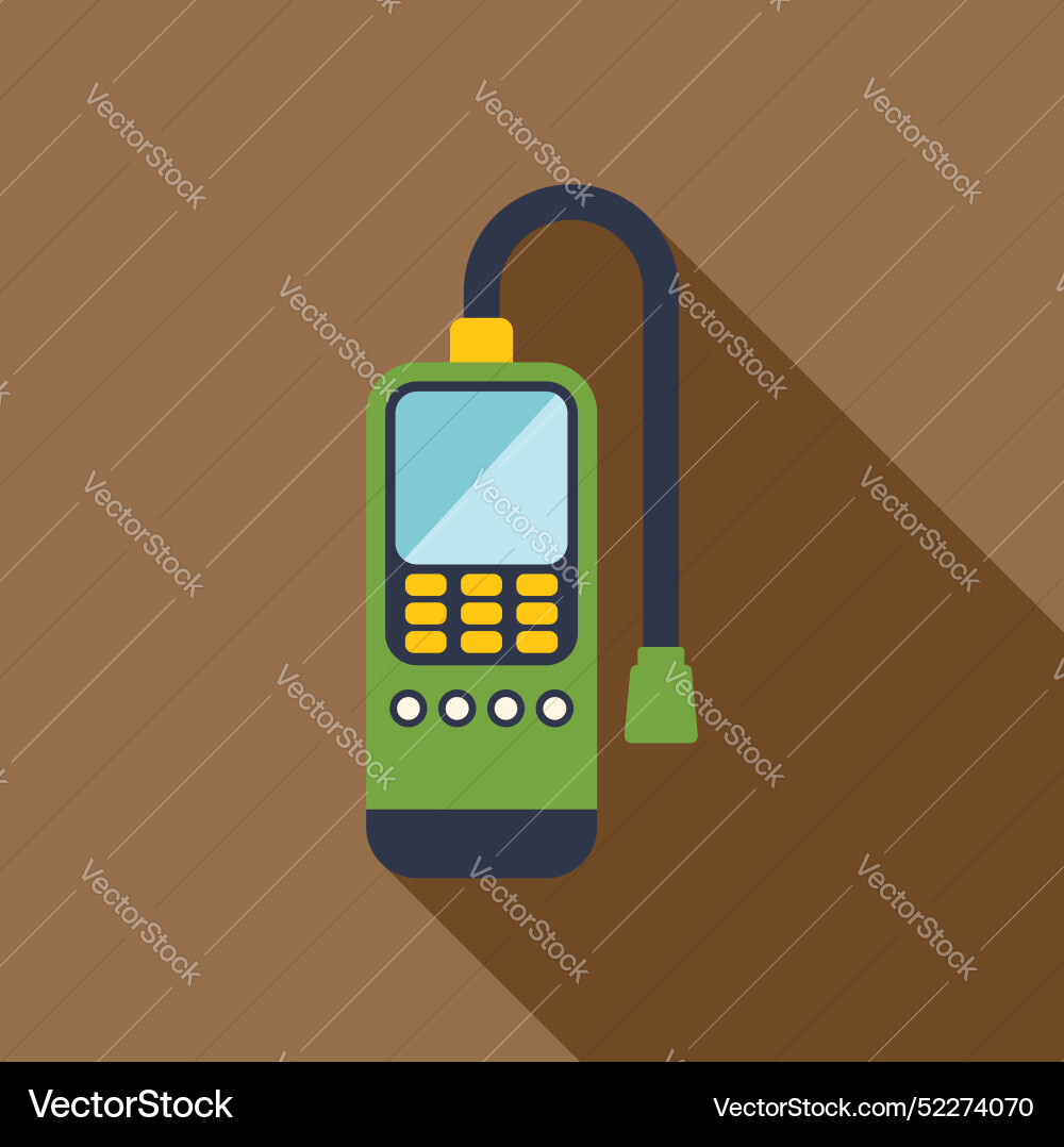 Gas detector device measuring methane level Vector Image