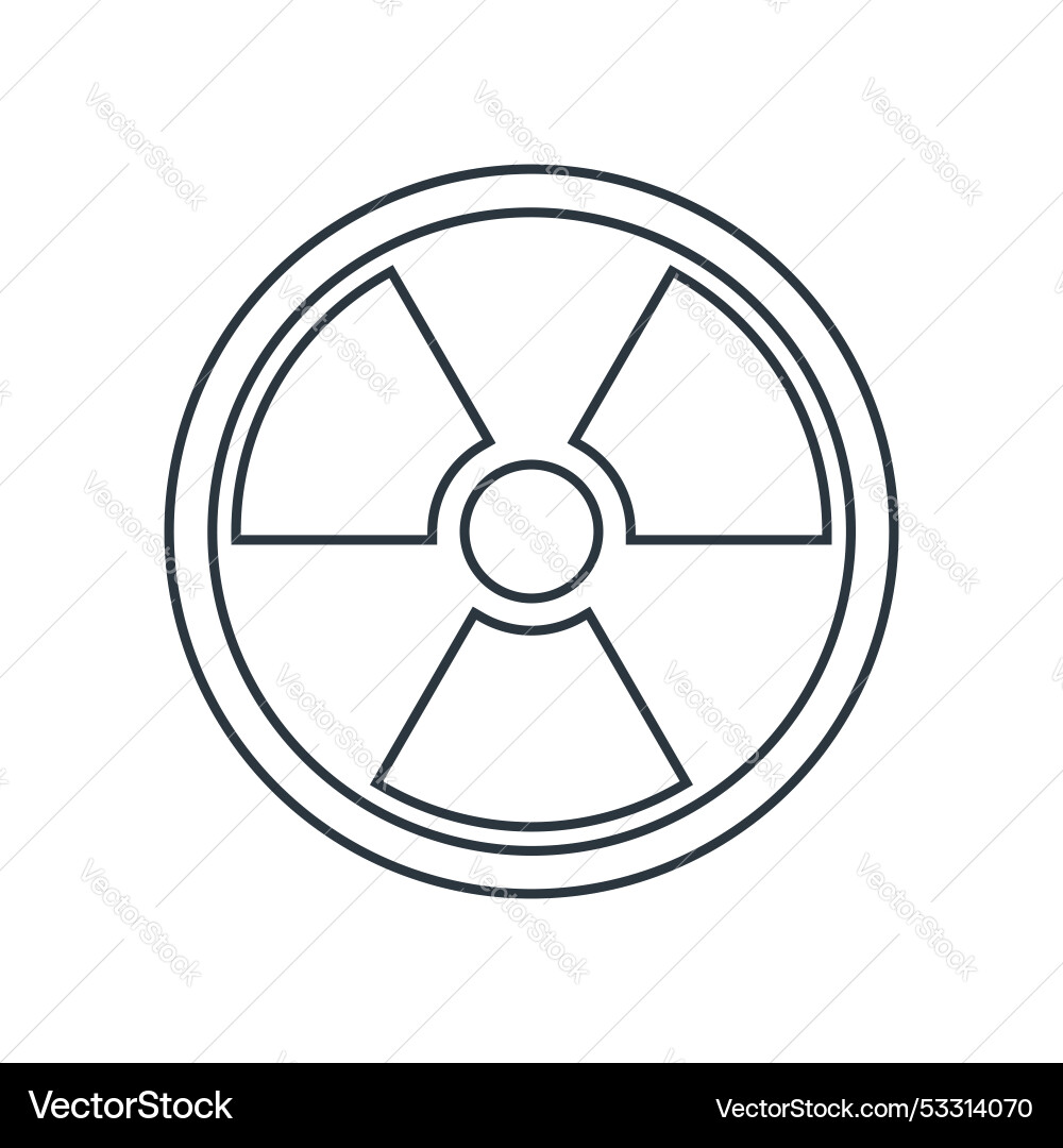 Ionizing radiation sign in line style Royalty Free Vector