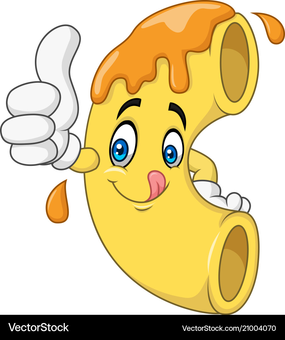 Macaroni and cheese cartoon character Royalty Free Vector