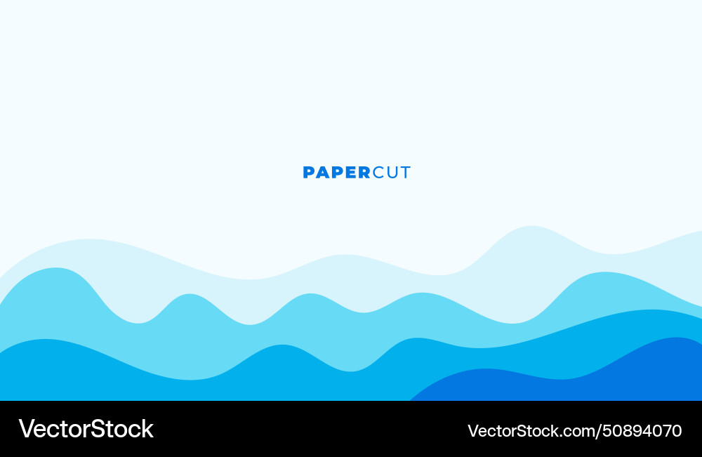 Paper cut style wavy layered wallpaper for modern Vector Image