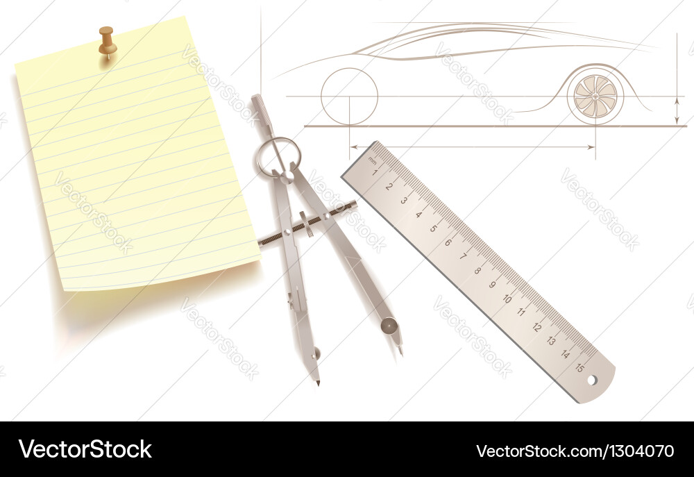Plan drawing tools Royalty Free Vector Image - VectorStock