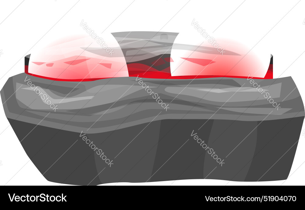 Red hot magma bubbling under earth crust Vector Image