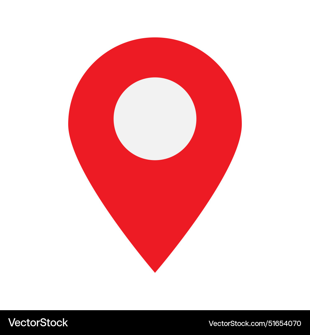 Red pin marker with white dot Royalty Free Vector Image
