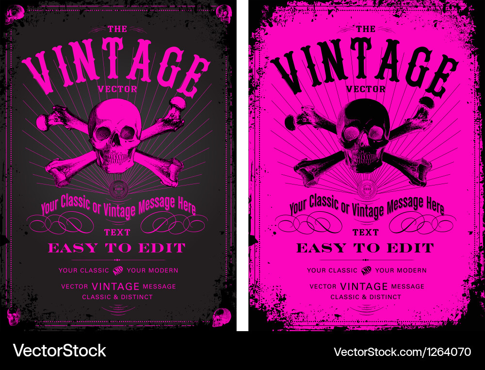 Vintage pink poster Royalty Free Vector Image - VectorStock