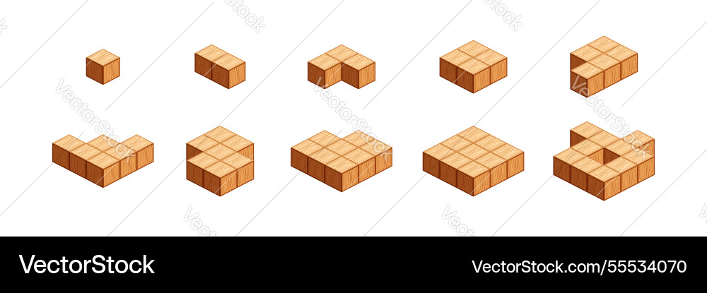 Wooden cubes for children learning counting Vector Image