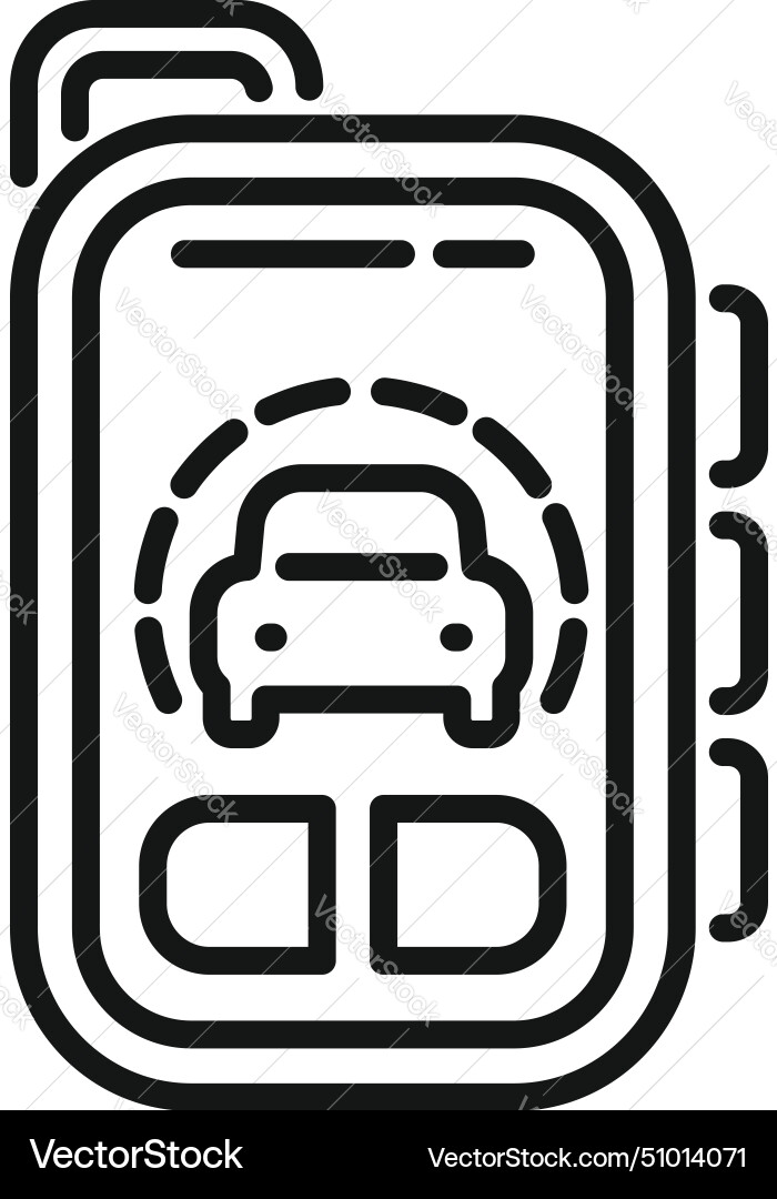 Car alarm system icon outline smart Royalty Free Vector