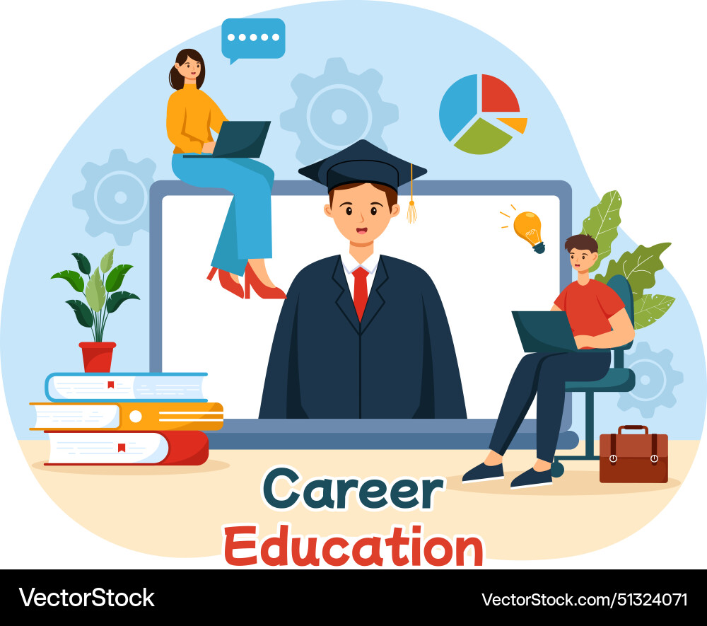 Career education with growth concept learning Vector Image
