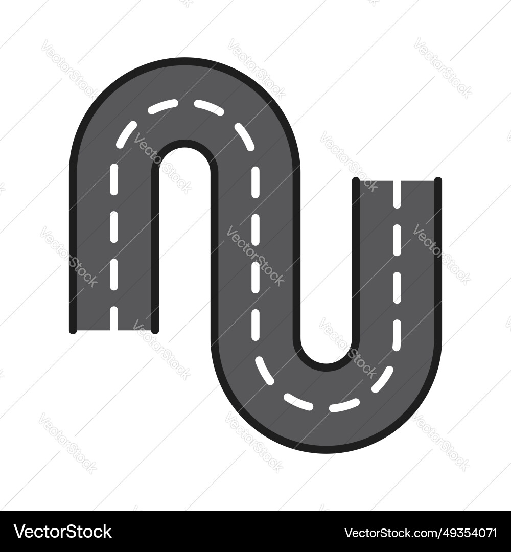 Color highway road line icon traffic route path Vector Image