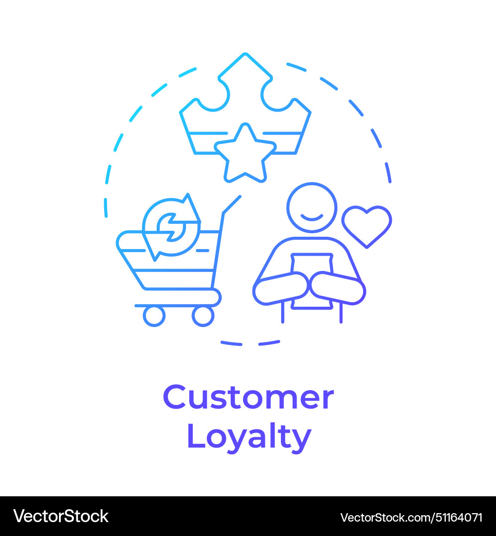 Customer loyalty blue gradient concept icon Vector Image