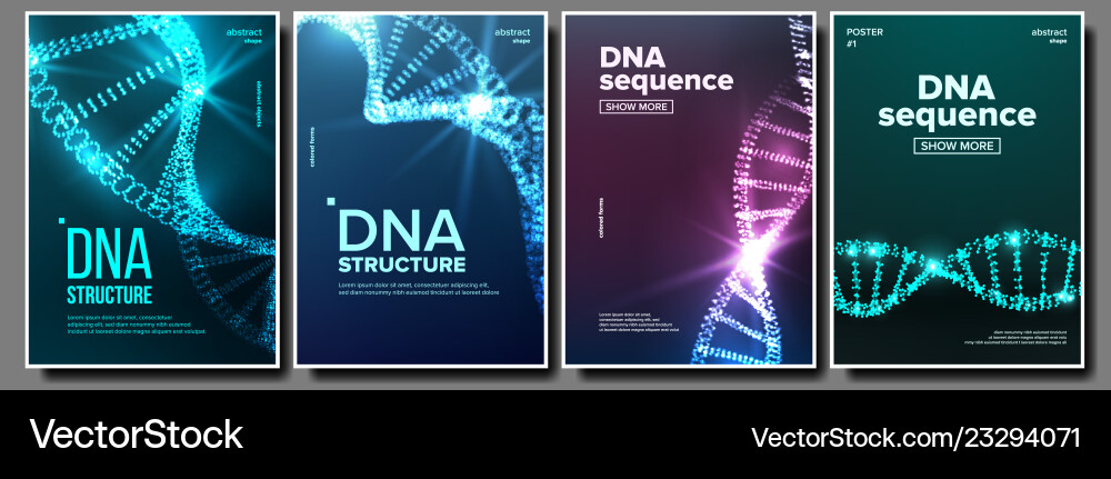 Dna poster set biochemistry flyer Royalty Free Vector Image