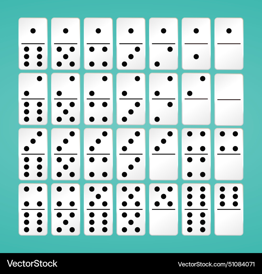 Domino card black and white dominoes set Vector Image