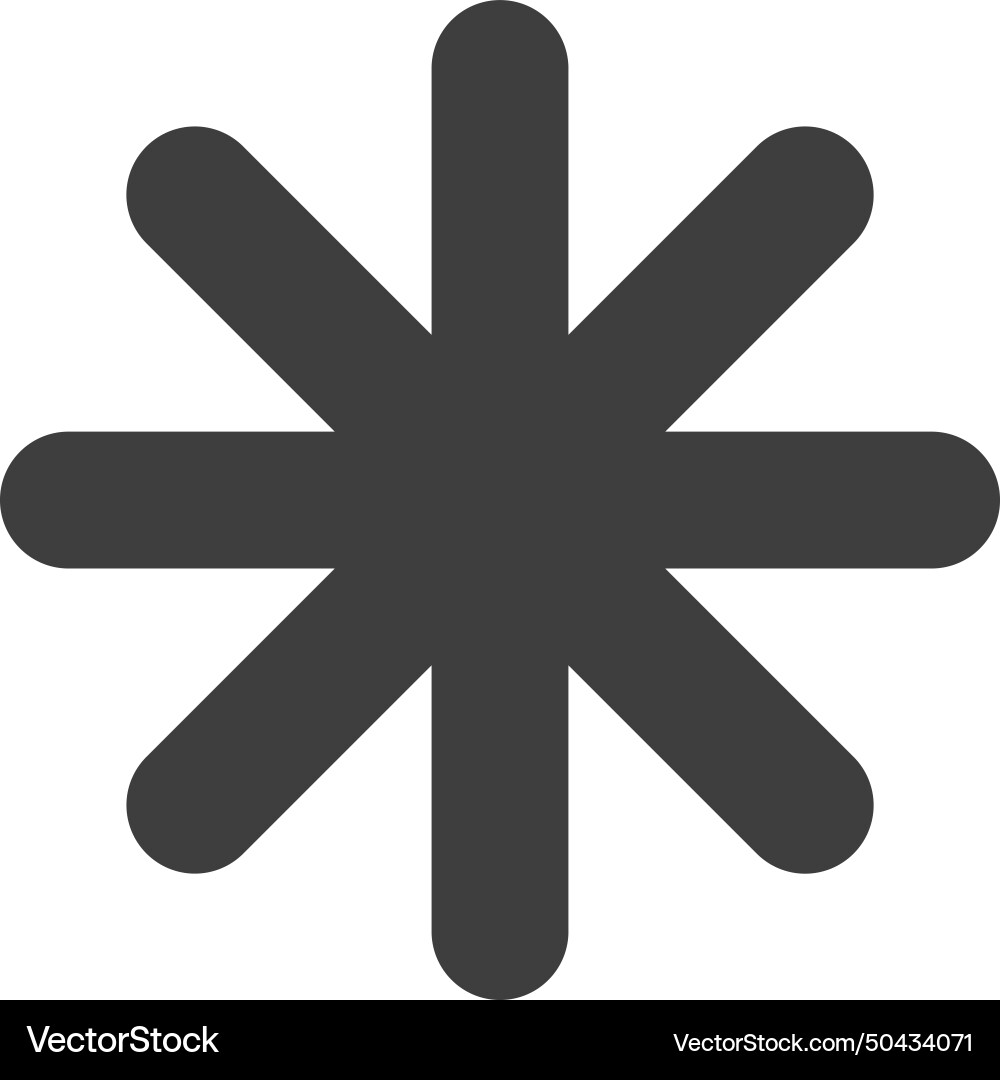 Eight-spoked asterisk icon image Royalty Free Vector Image