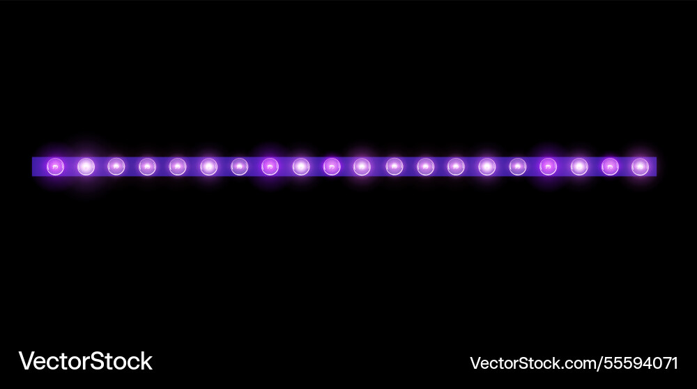 Glowing line garland with lilac light bulbs Vector Image