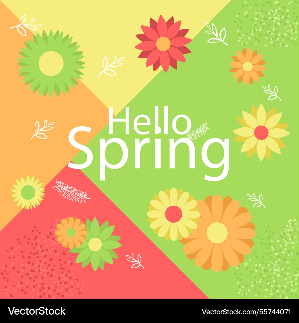Hello spring background Royalty Free Vector Image