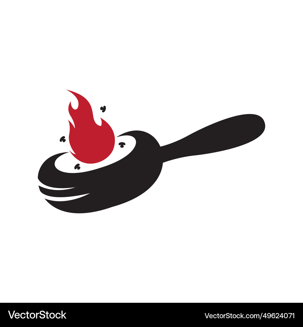 Hot plate fire logo design image Royalty Free Vector Image