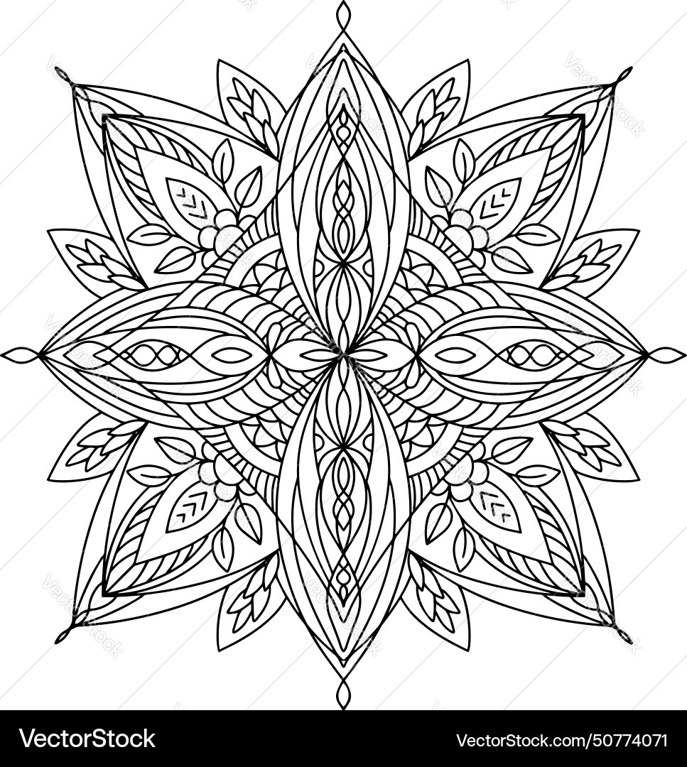 Mandala coloring Royalty Free Vector Image - VectorStock