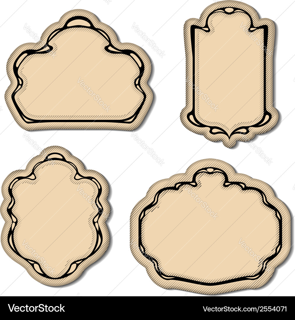 Vintage engrave art deco frame set Royalty Free Vector Image