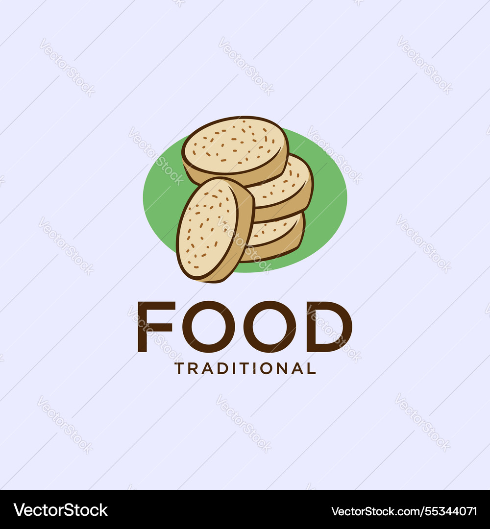 Wingko babat traditional indonesian snack logo Vector Image