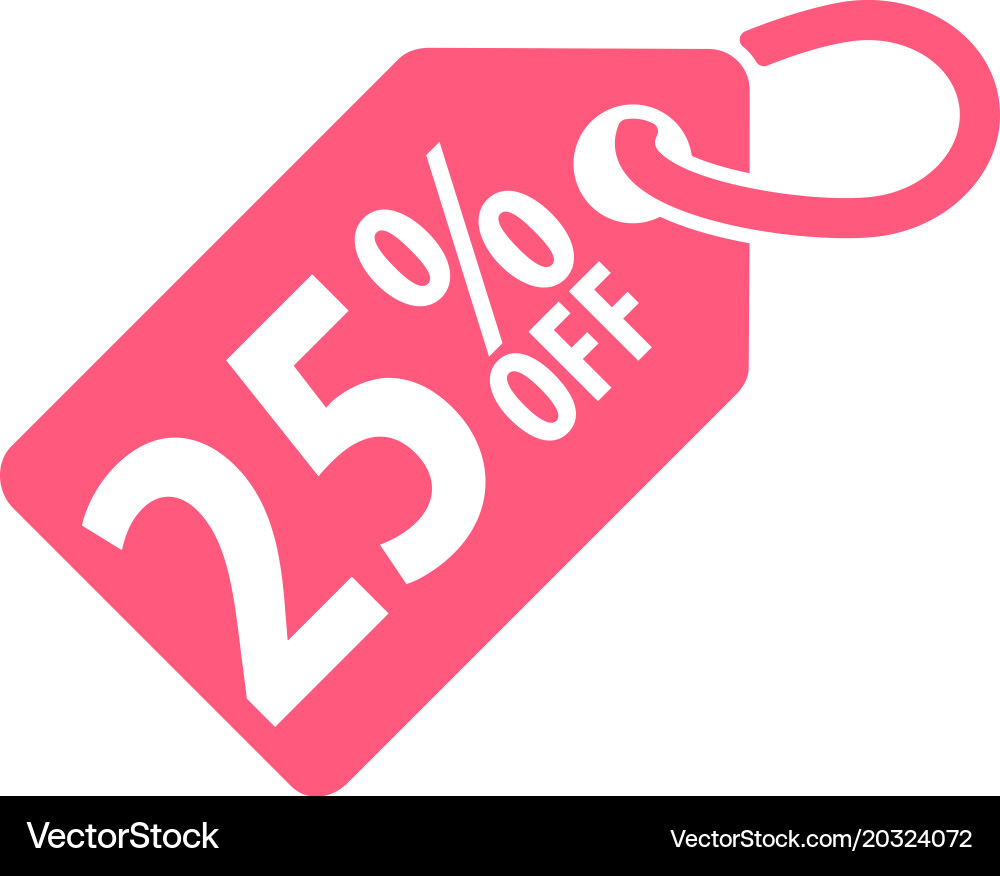 25 percent off tag Royalty Free Vector Image - VectorStock