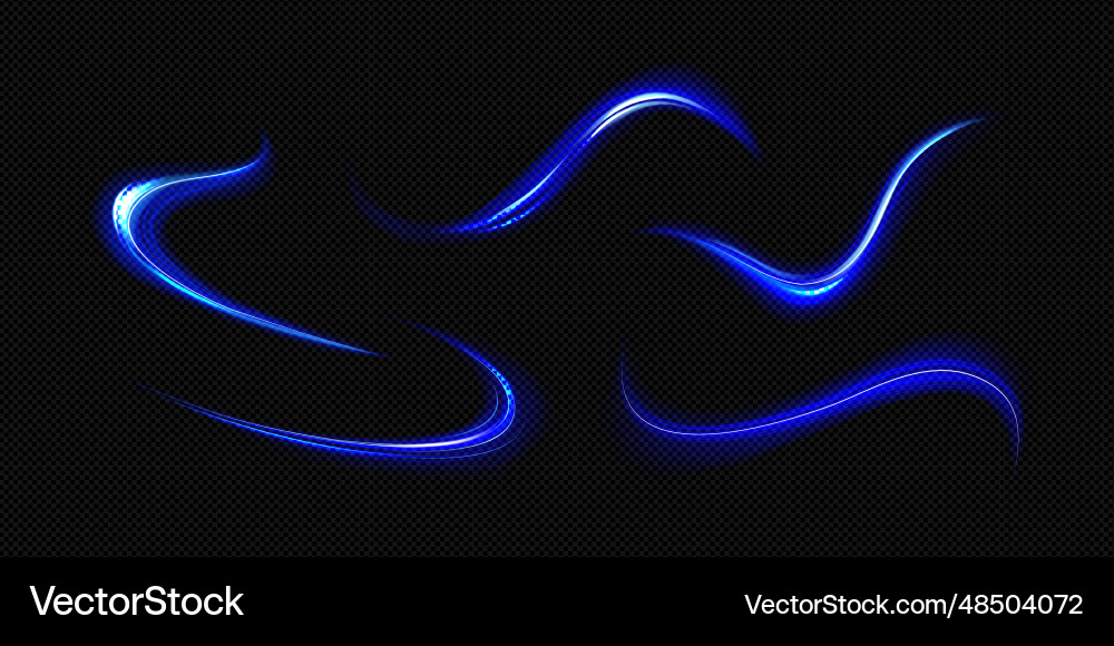 Blue light lines effect of speed motion trails Vector Image