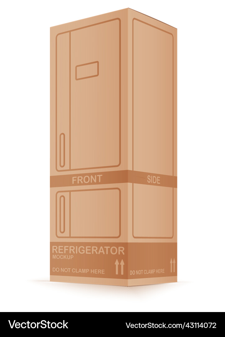 Cardboard refrigerator box Royalty Free Vector Image