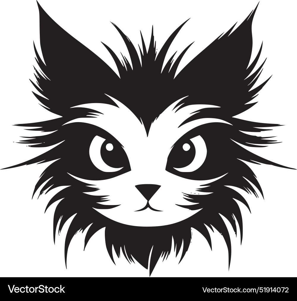 Cat - black and white Royalty Free Vector Image