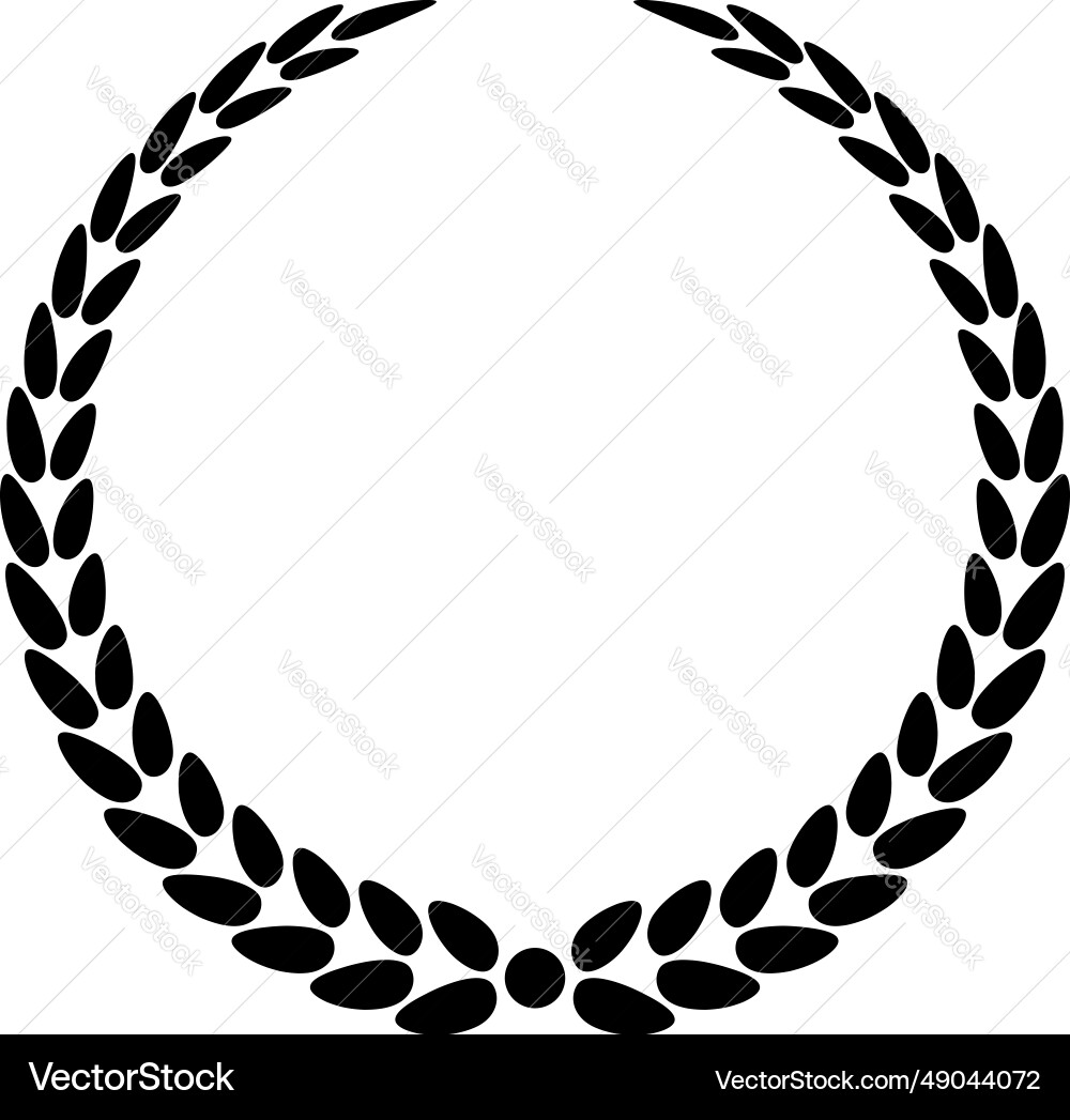 Classic round laurel wreath element Royalty Free Vector