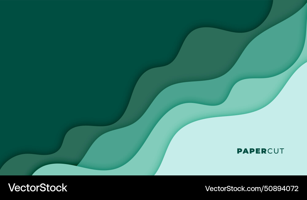 Decorative papercut wavy layered backdrop Vector Image