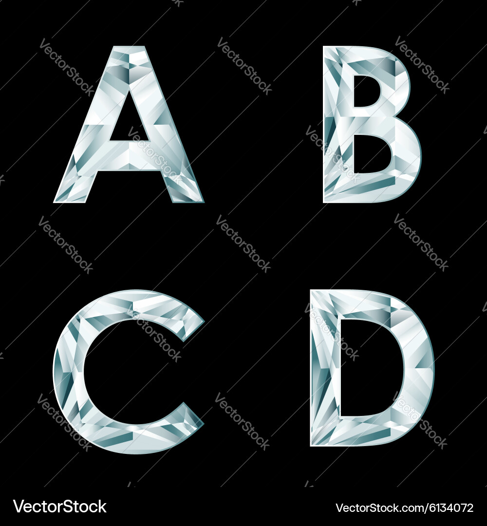 Diamond letters alphabet available in portfolio Vector Image