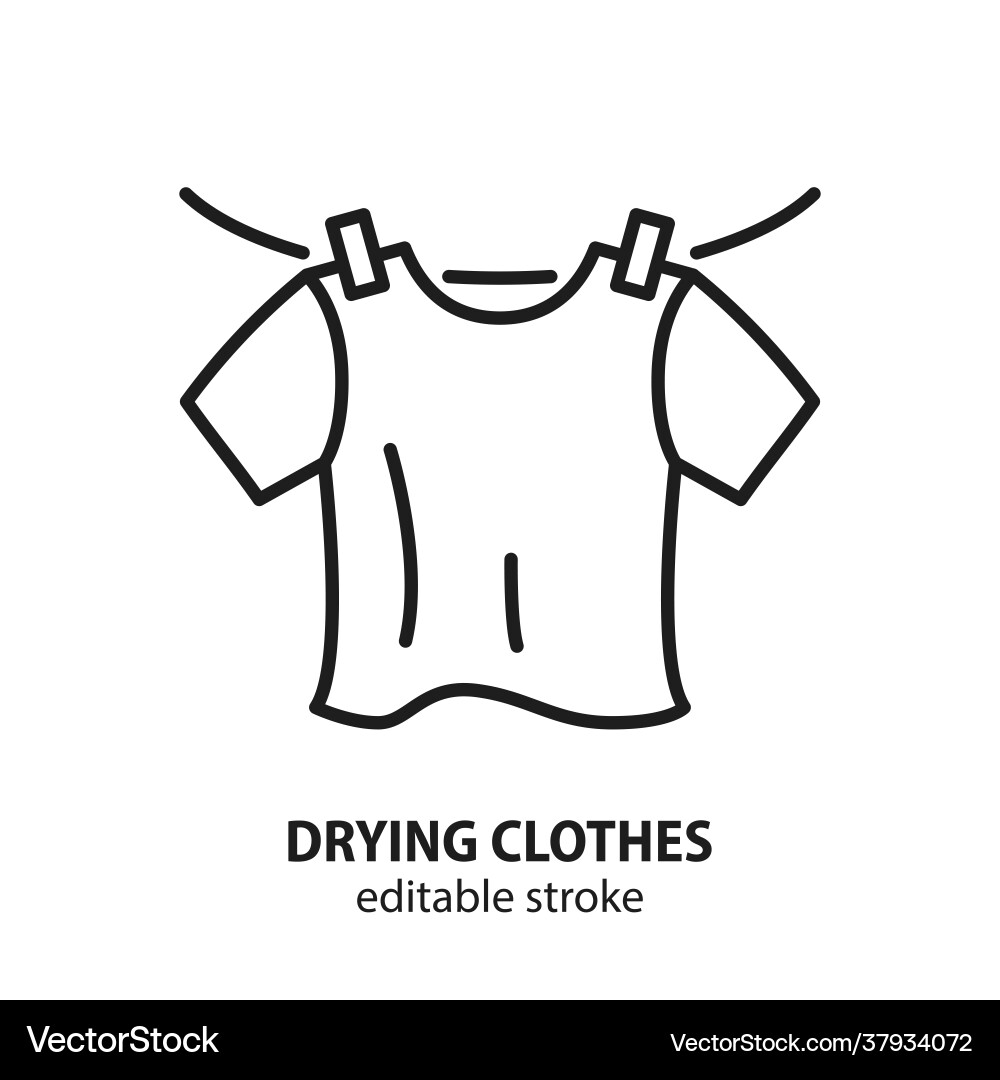 Drying clothes line icon Royalty Free Vector Image