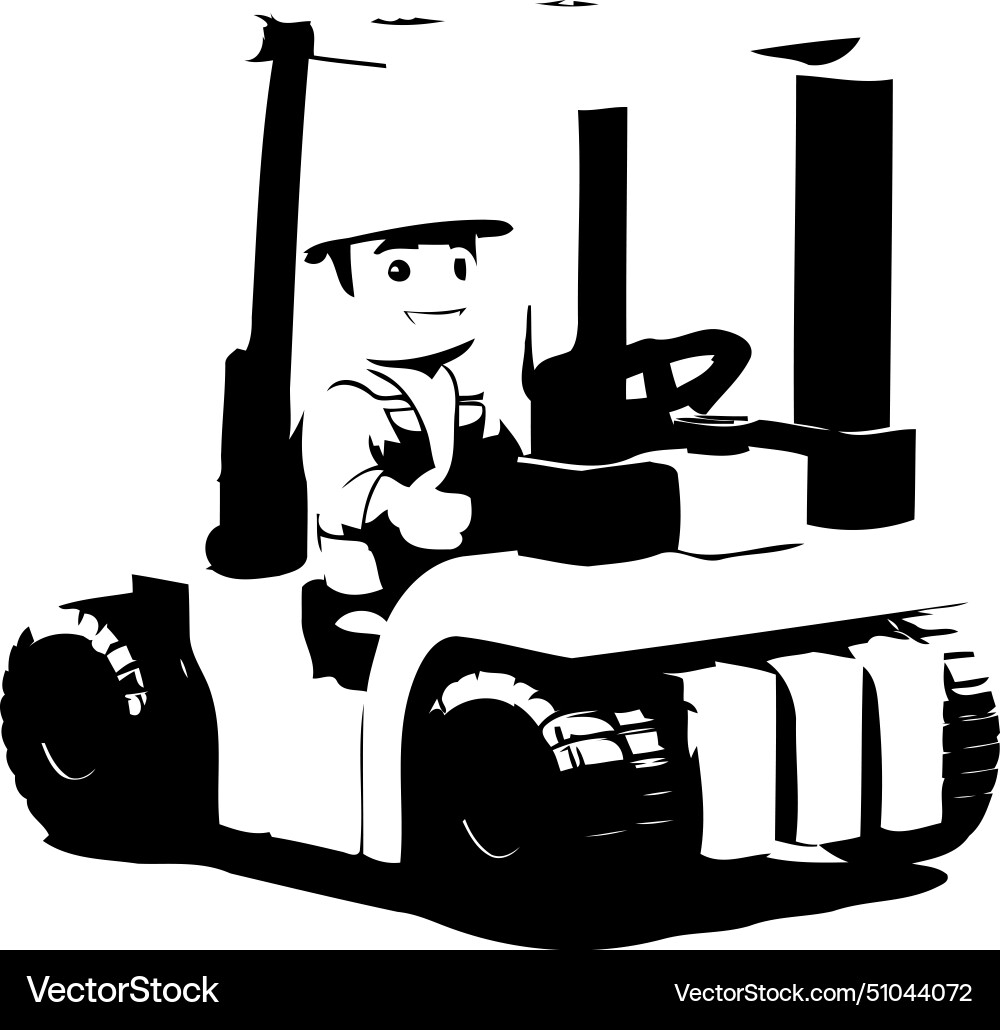 Forklift loader of a cartoon Royalty Free Vector Image