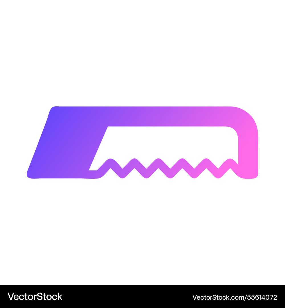 Gradient hand saw tool icon isolated on white Vector Image