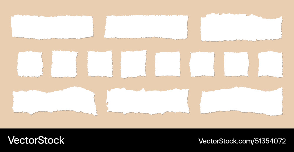 Jagged edge rectangle shapes frames torn paper Vector Image