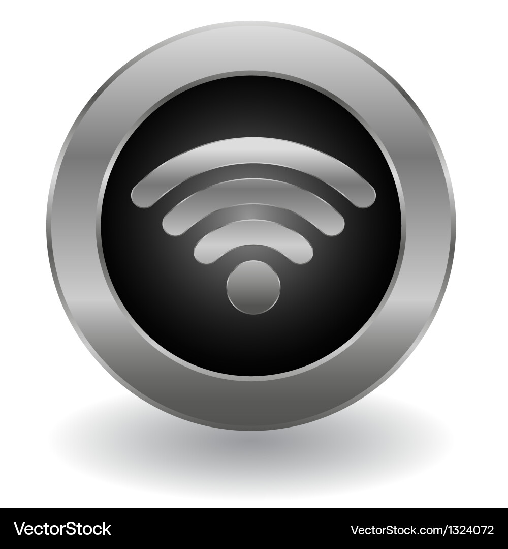 Metallic wireless button Royalty Free Vector Image