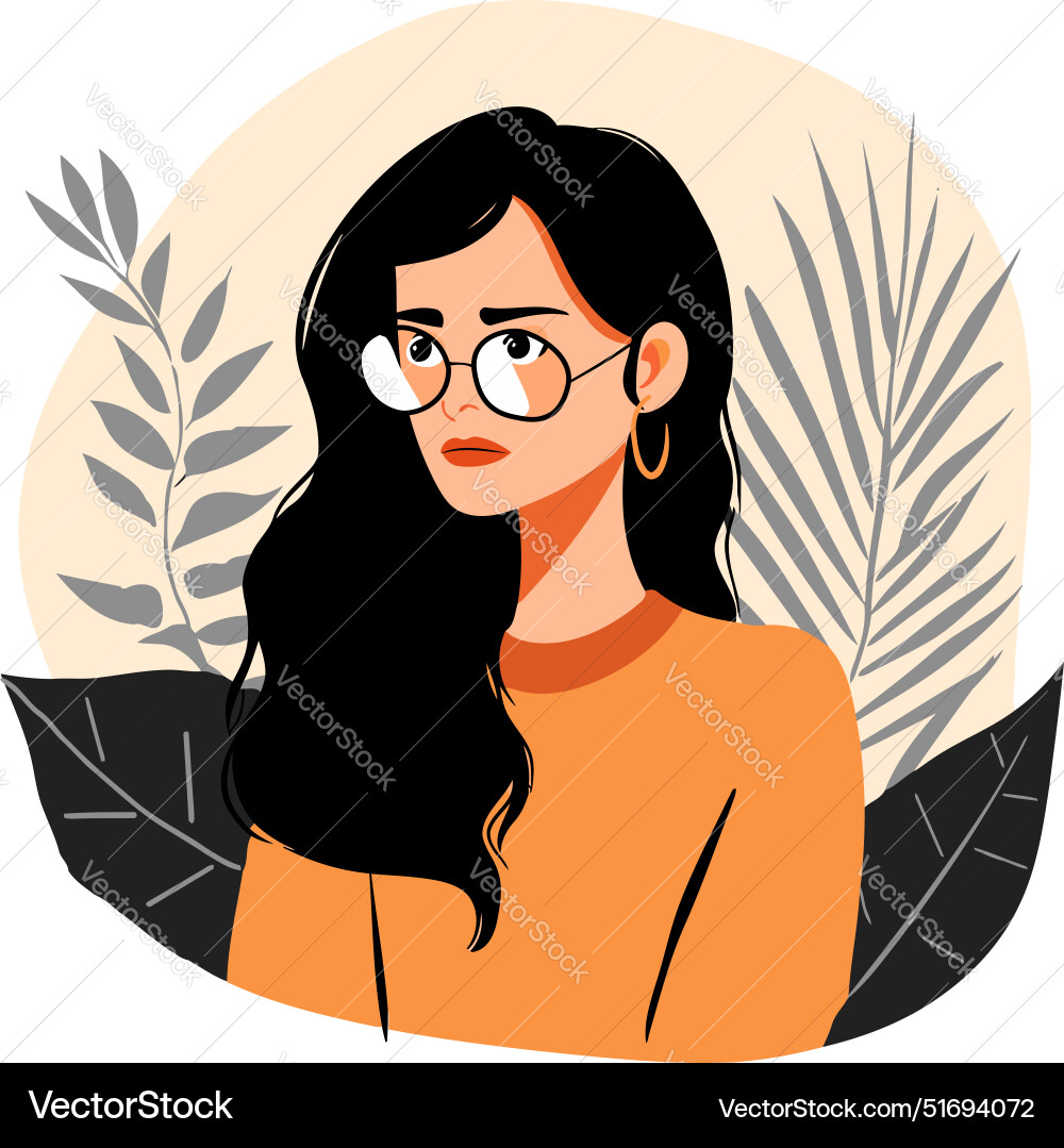 Minimalistic girl portrait Royalty Free Vector Image