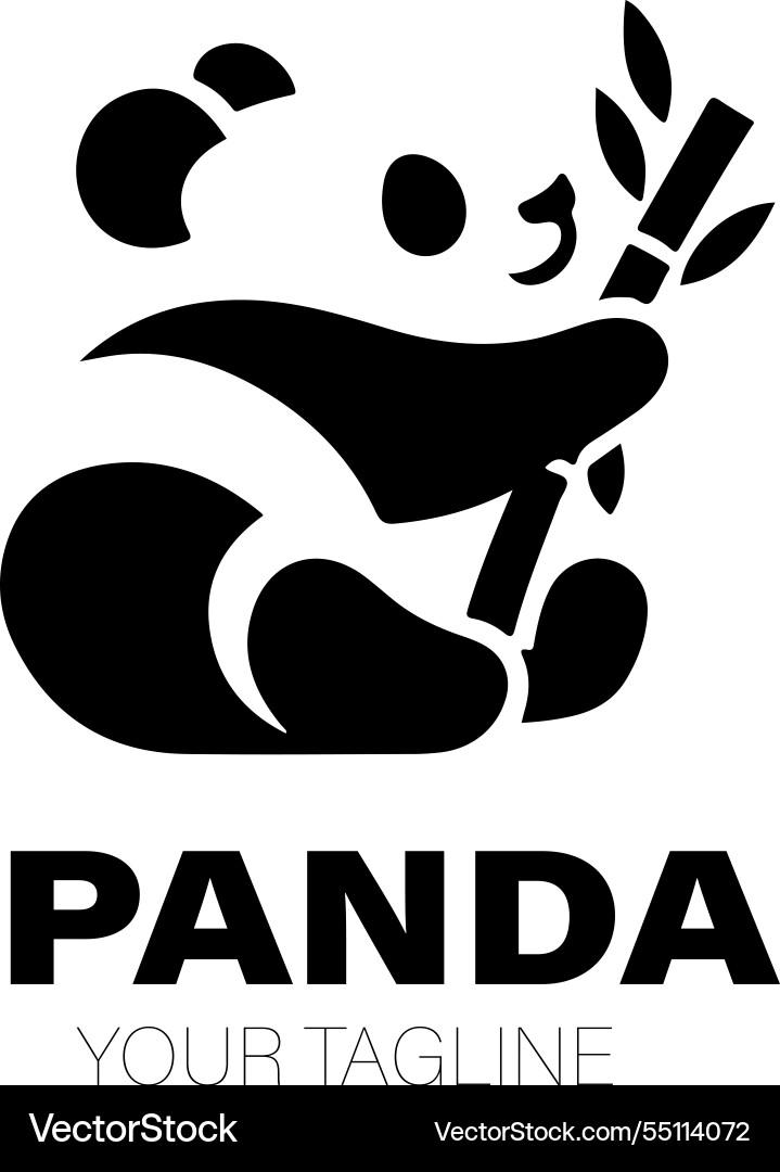 Panda logo design brand Royalty Free Vector Image
