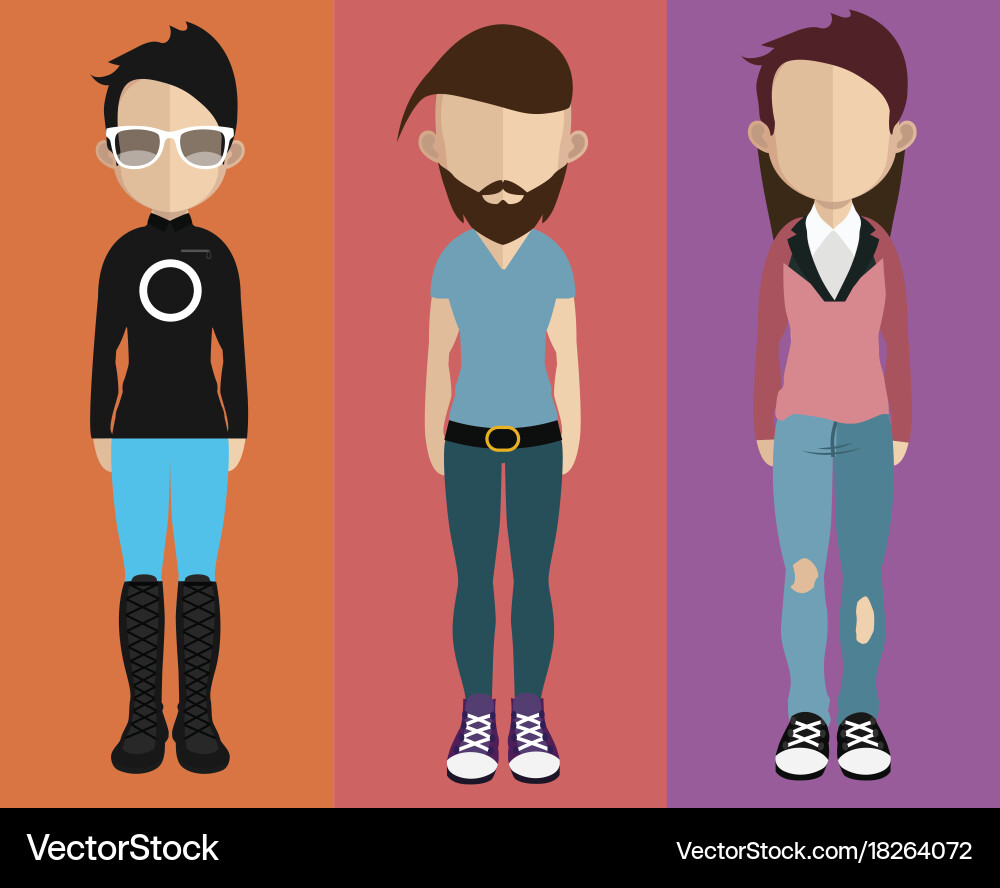 People avatar with full body and torso variations Vector Image