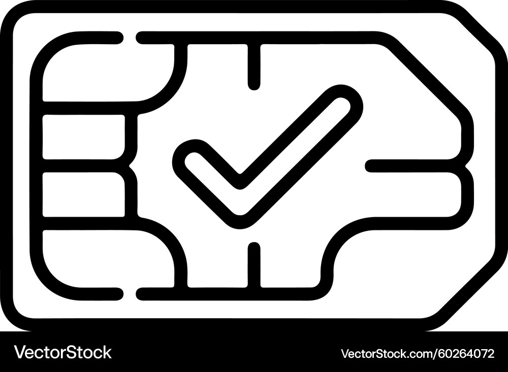 SIM Card Connection Approved Royalty Free Vector Image