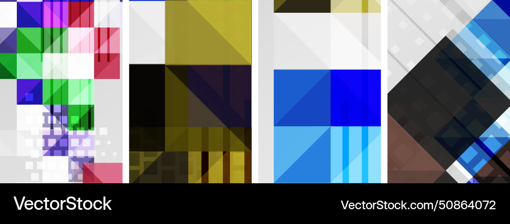 Square abstract poster set Royalty Free Vector Image