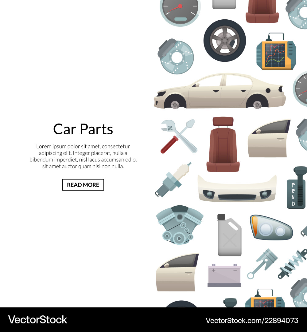Autoteile Hintergrund mit Text Lizenzfreies Vektorbild