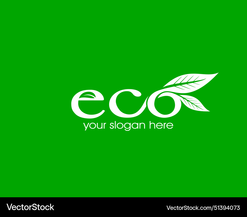Creative eco fonts logo Royalty Free Vector Image