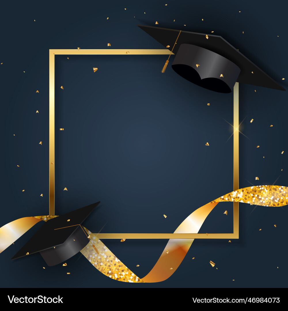 Happy graduation greeting background Royalty Free Vector